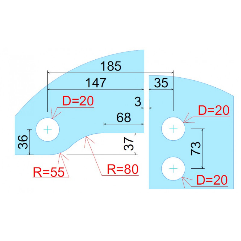 HDL-140 Кутовий фіксатор с віссю